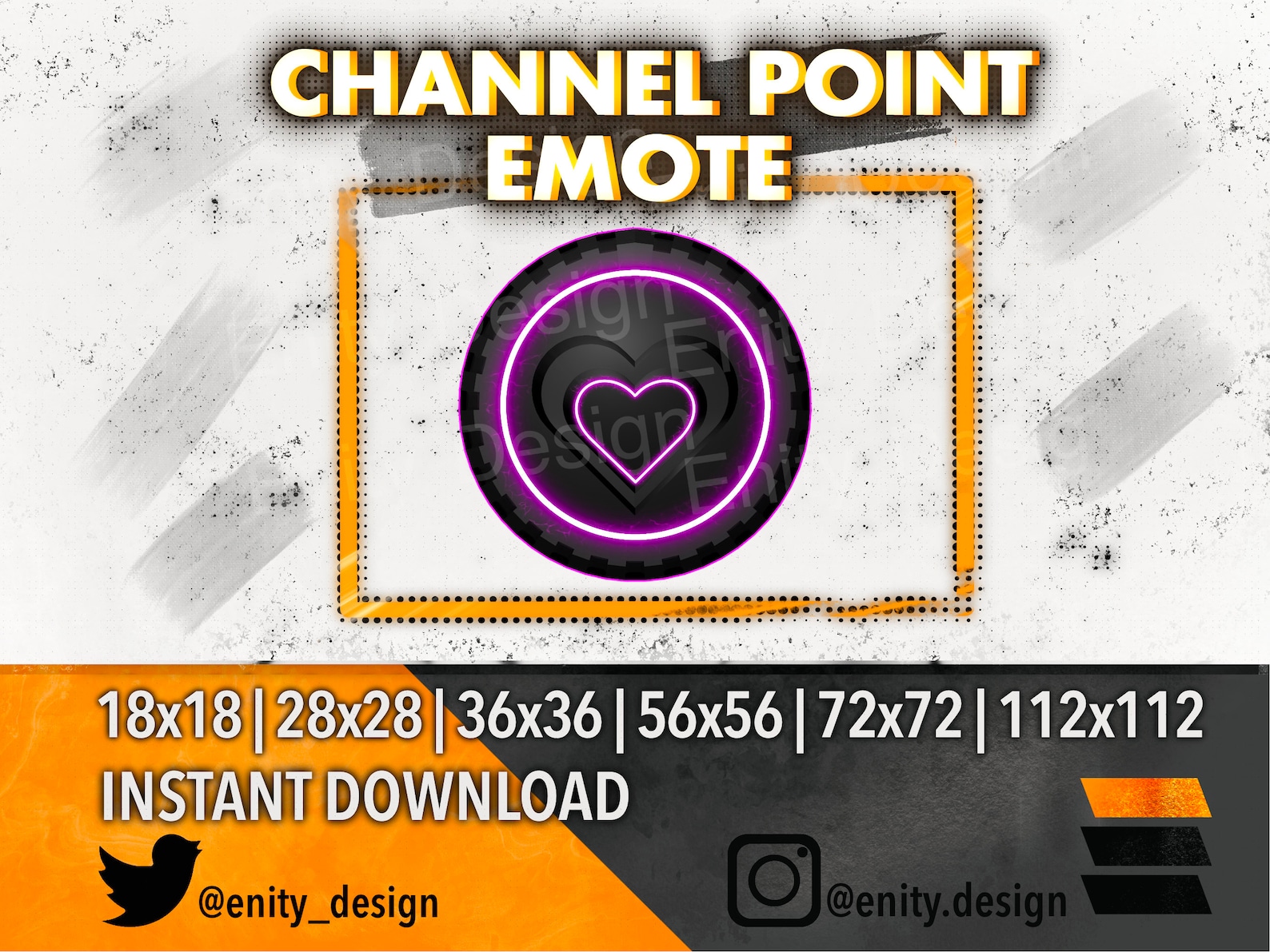Channel Point Neon Heart Coin Twitch Channel Point Emote Loyality Coin ...