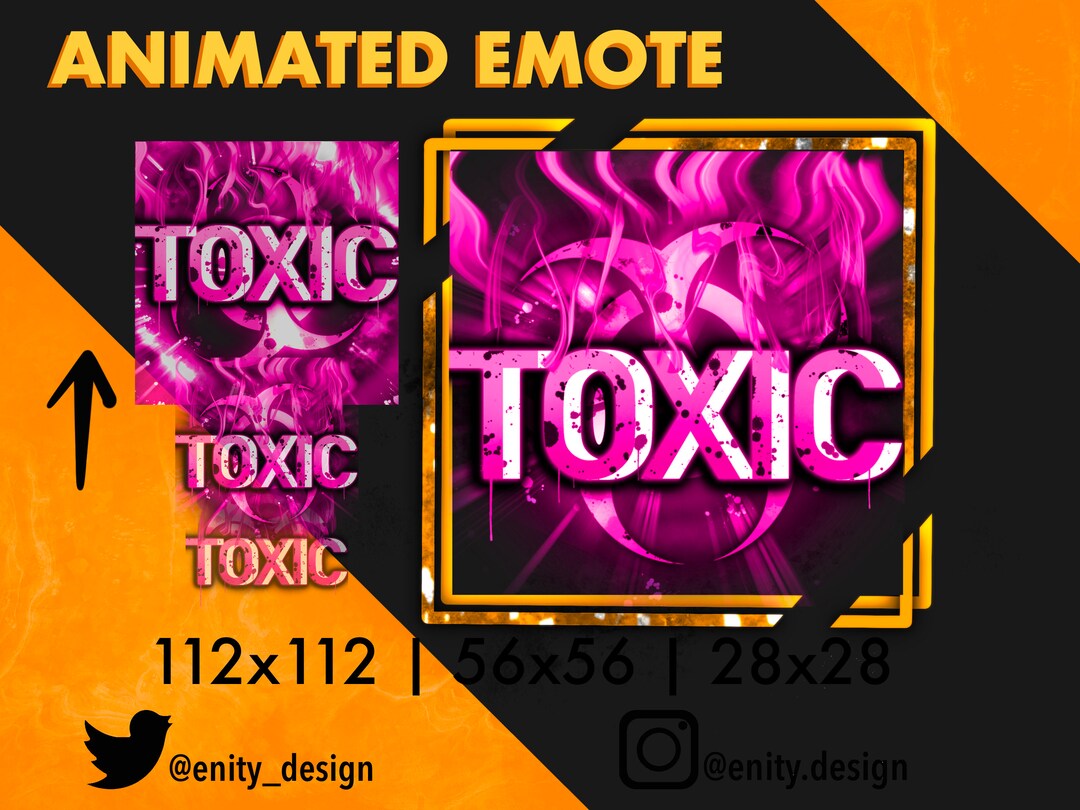 Animated Emote Pink Toxic | Twitch Toxic Emote | Streamer Emote | Pink ...