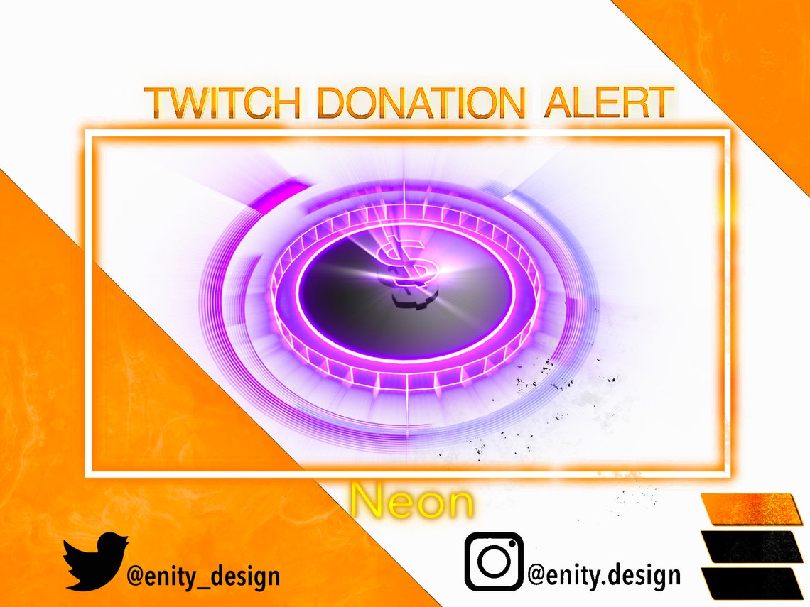 Animated Donation Alert Simple Neon Alert Twitch Alert Neon Glow Purple ...