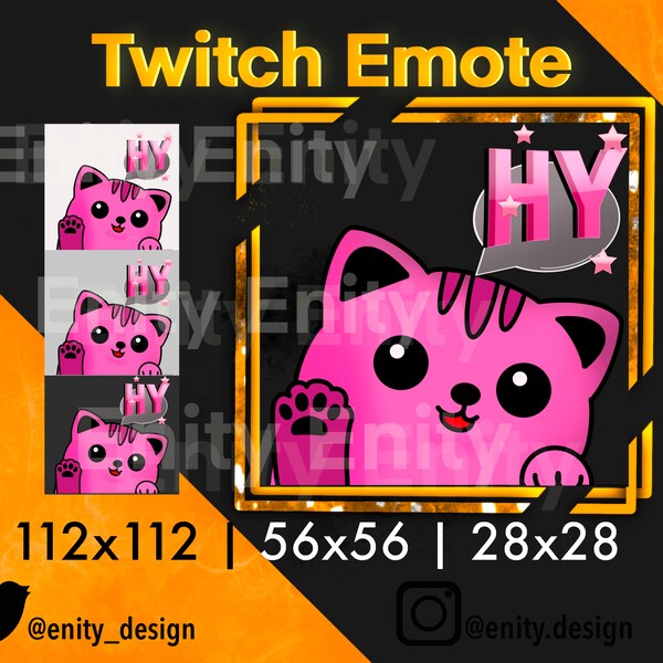 Hello Emote Girl Twitch - Etsy Australia