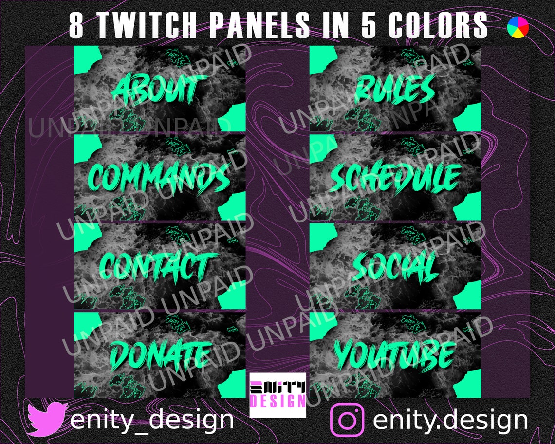 Twitch Panel Bunde Neon Twitch Panels Twitch Panels Cute Green Neon ...