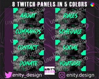 24x Twitch Panels Green Neon Panels Cute Twitch Panels - Etsy
