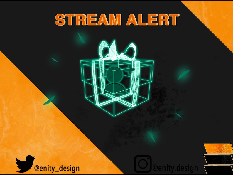 Gifted Sub Alert - Green Cyan | Neon Animated Stream Alert | Cute Neon ...