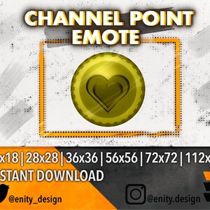 Twitch Emote/channel Point Heart Coin Twitch Coin Gold Cute Twitch ...