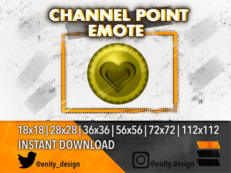 Twitch Emote/channel Point Heart Coin Twitch Coin Gold Cute Twitch ...