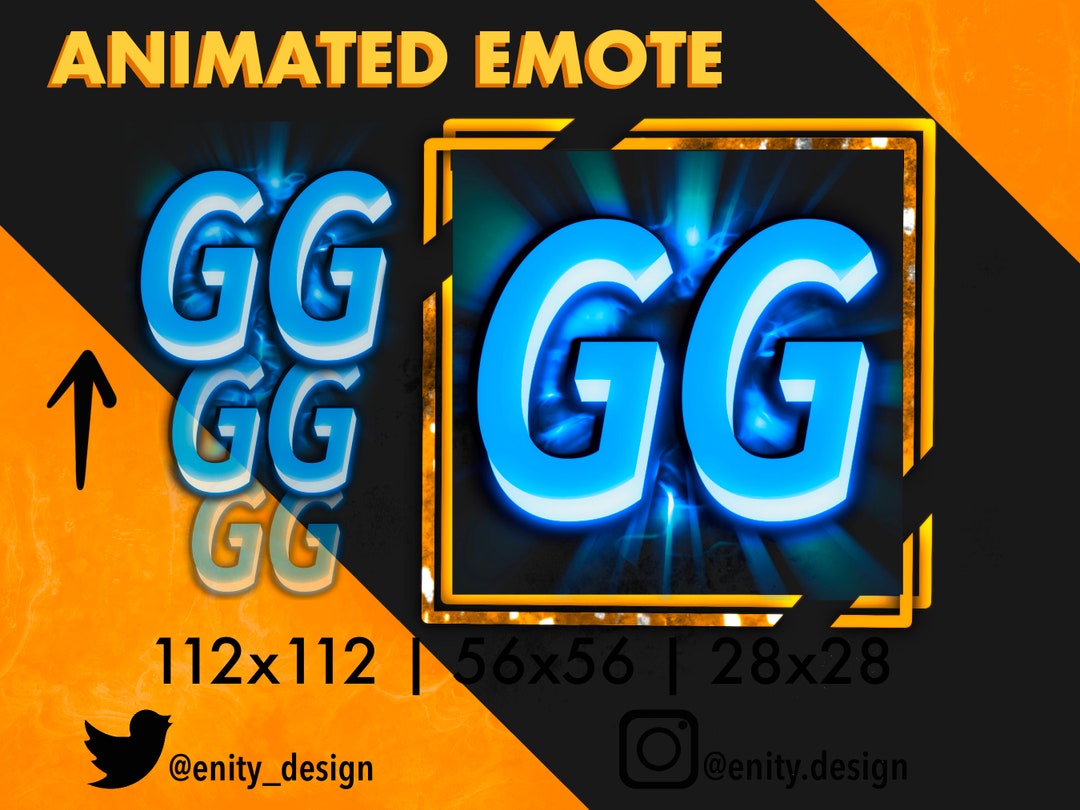 Animated GG Emote Blue | Blue Emote | Twitch GG Emote | Animated Twitch ...