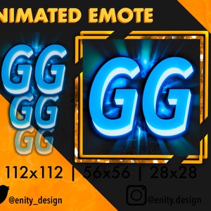 Blue GG Animated Twitch Emote | Streamer Emote (instant Download) - Etsy