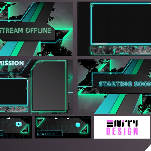 Twitch Animated Monster Neon Overlay Pack Glow Horror - Etsy