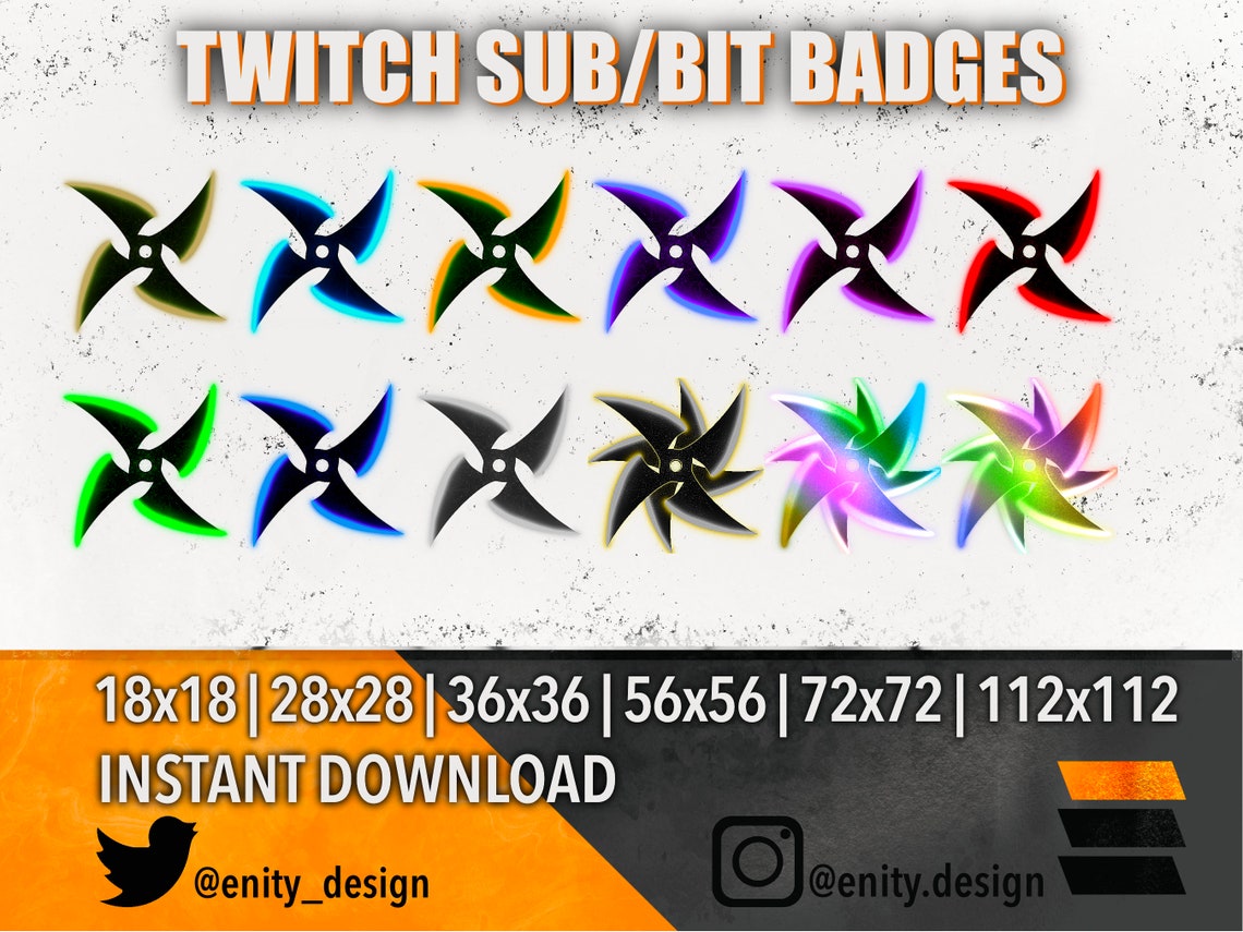 Sub Badges Throwing Star | Bit Badges Throwing Star | Sub/bit Badges ...