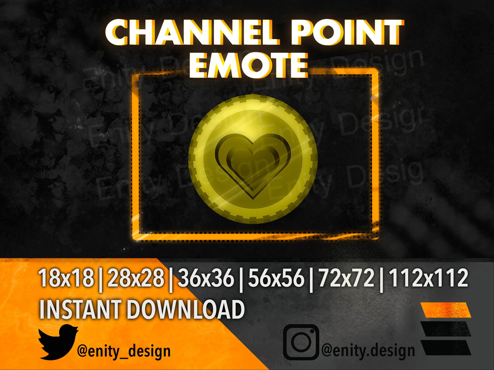 Twitch Emote/channel Point Heart Coin Twitch Coin Gold Cute Twitch ...