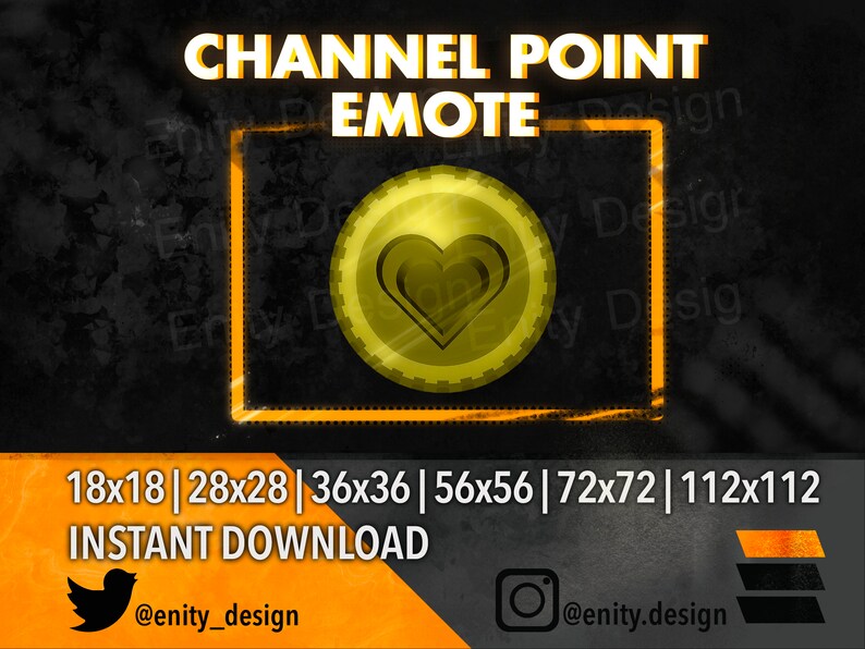 Twitch Emote/channel Point Heart Coin Twitch Coin Gold Cute Twitch ...