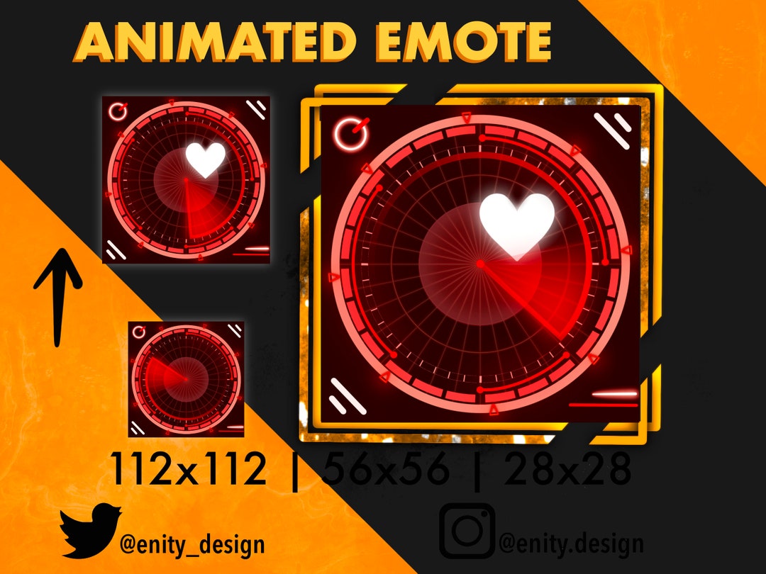 Animated Emote Love Radar | Twitch Heart Emote | Streamer Emote | Red ...