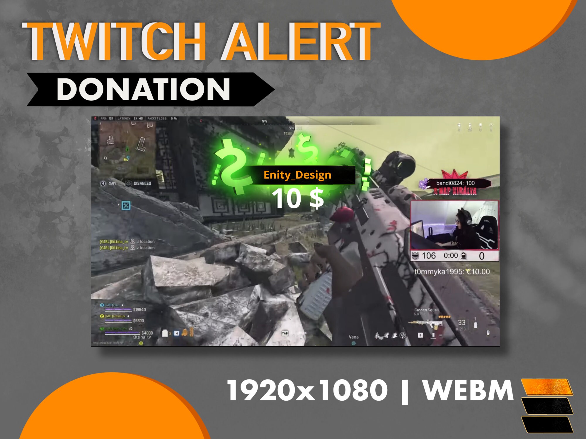 Twitch Alert - Donation | Green Twitch Overlay | 3D Twitch Alert ...