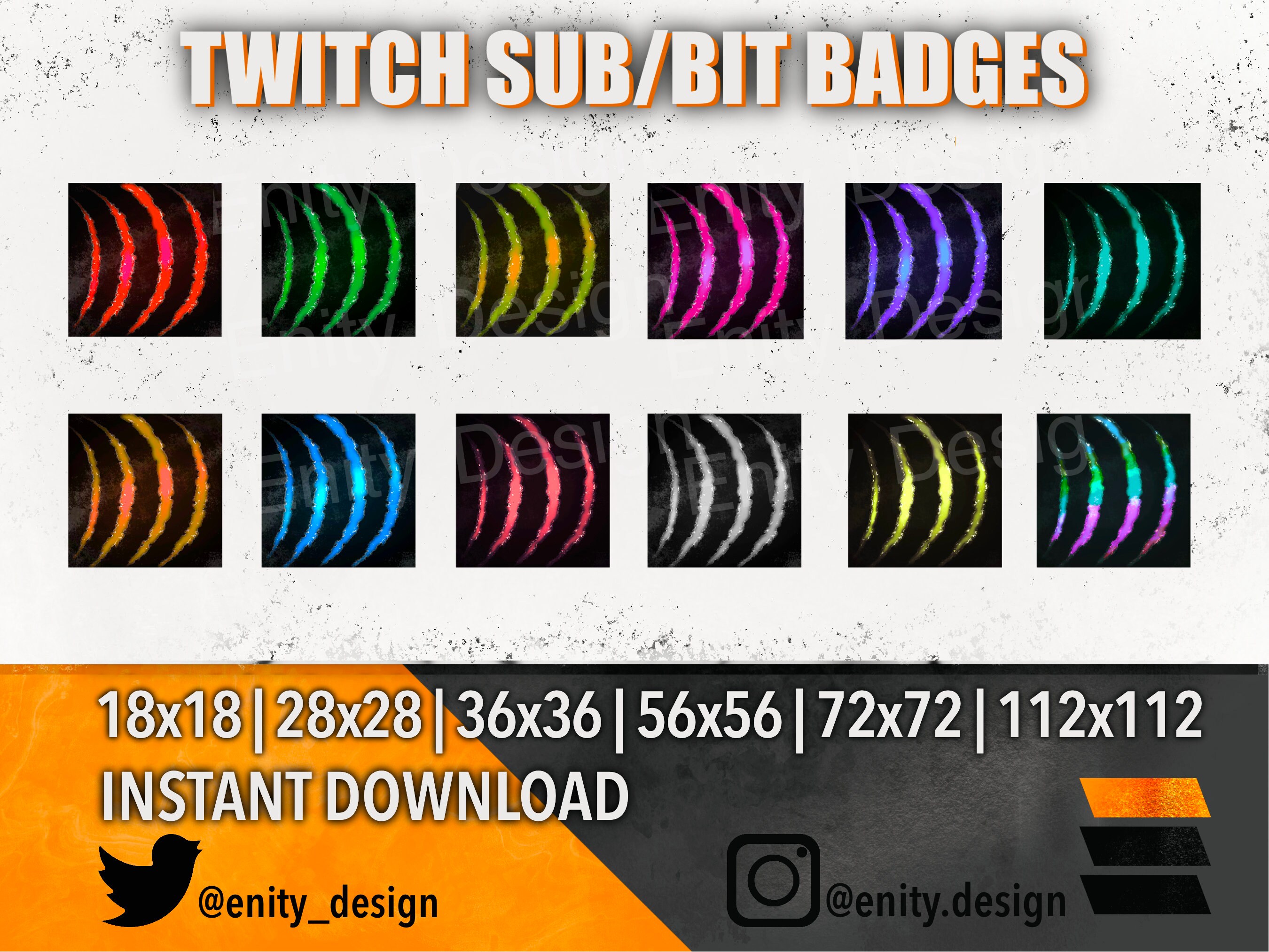 Sub Badges Monster Scratch Twitch Bit Badges Spooky Halloween Twitch ...