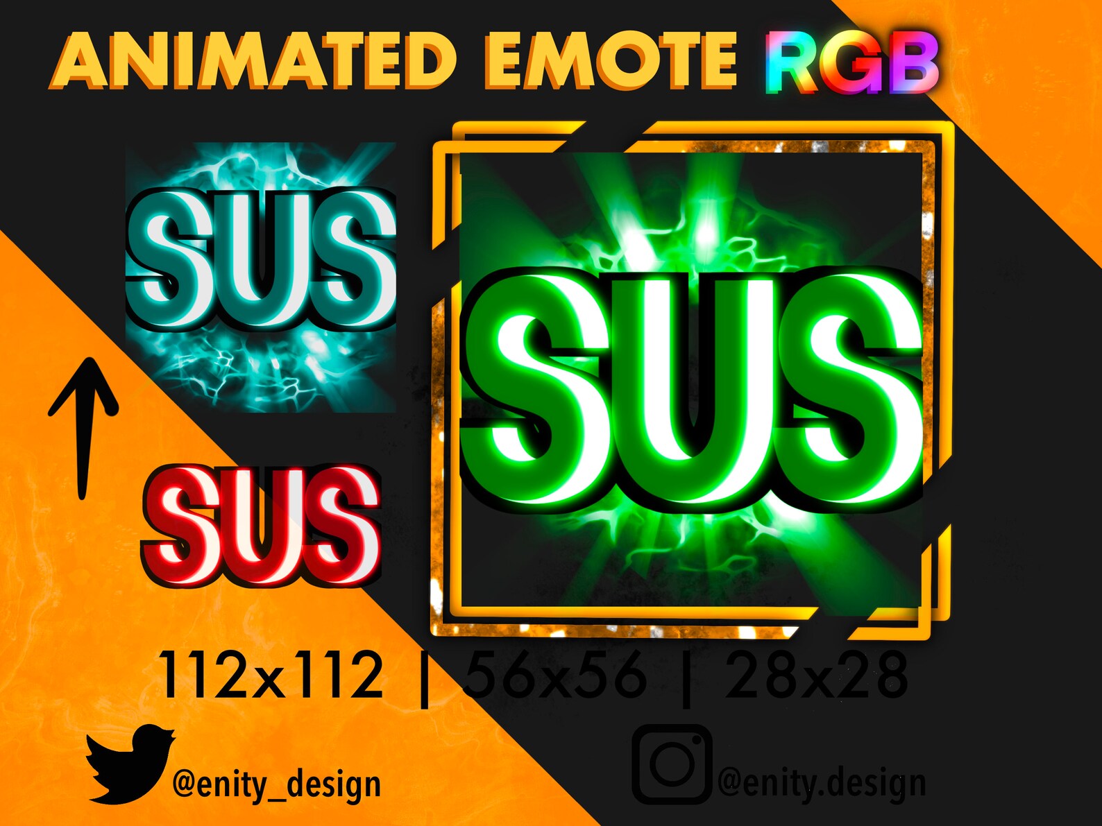 Animated Emote Exploding RGB SUS Twitch Emote Color Changing Streamer ...