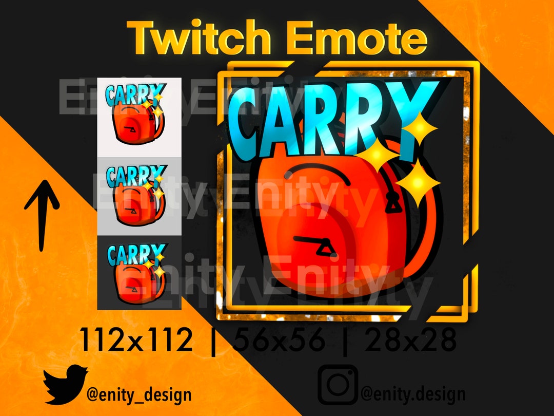 Twitch Emote Carry | Text Emote Carry | Backpack Emote | Static Emote ...