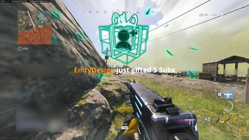 Gifted Sub Alert - Green Cyan | Neon Animated Stream Alert | Cute Neon ...