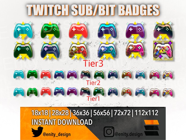 Twitch Sub Badges Premium Controller Conttroller Bit Bagdes Twitch ...