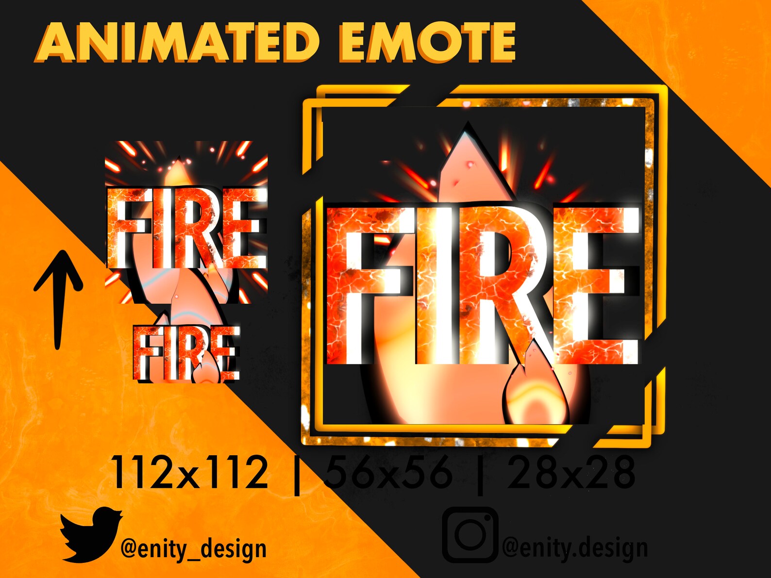 Animated Fire Emote | Orange Emote | Twitch Fire Emote | Animated ...