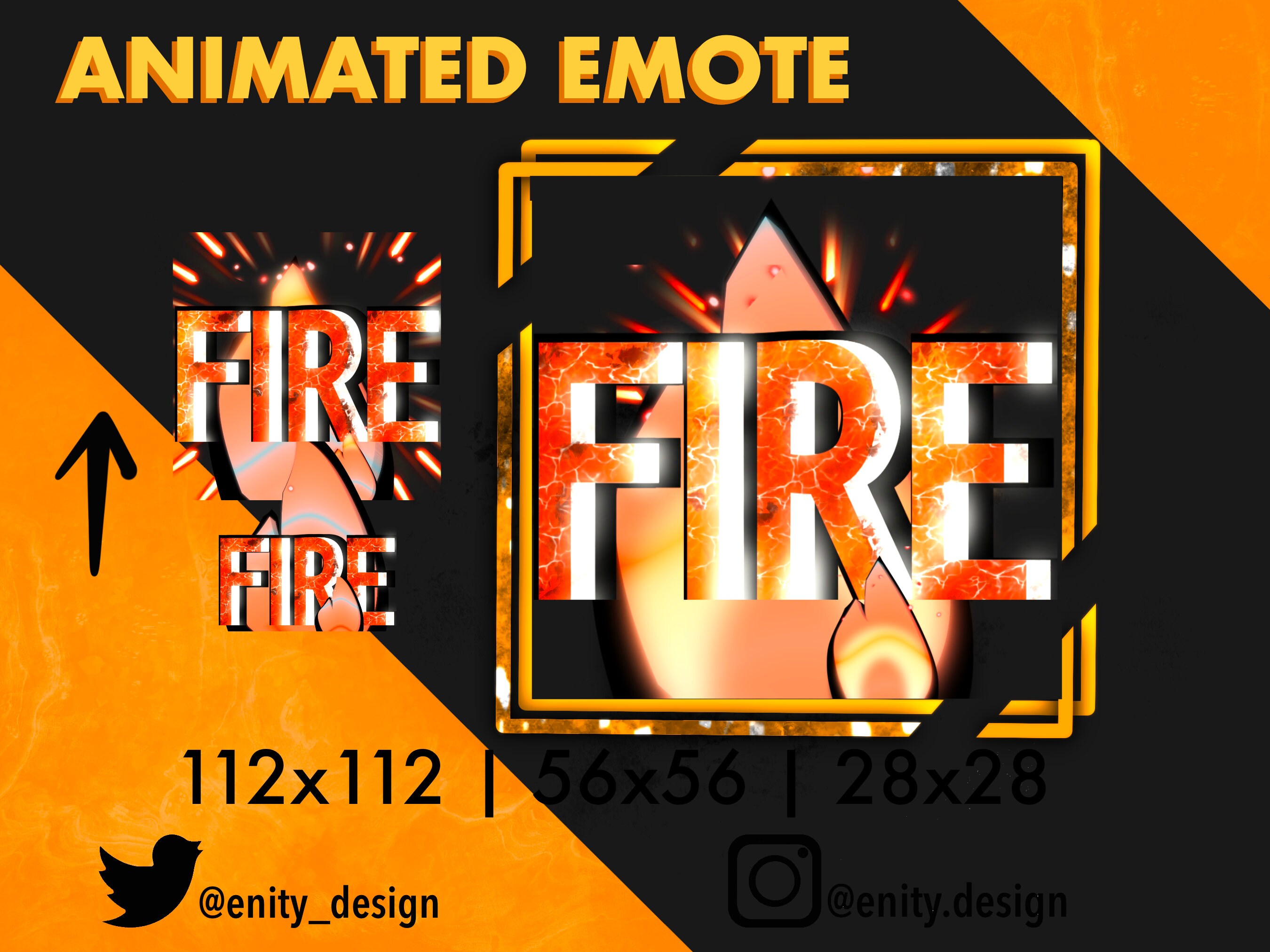 Animated Fire Emote | Orange Emote | Twitch Fire Emote | Animated ...