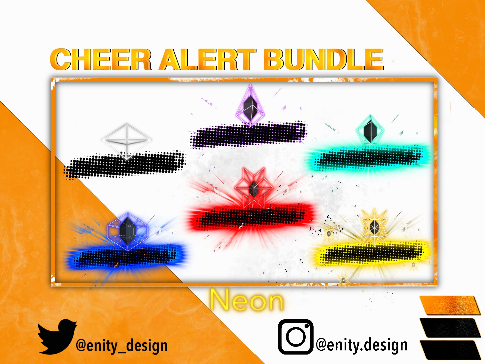 Animated Neon Twitch Cheer Alerts | Stream Overlay Bundle (instant ...
