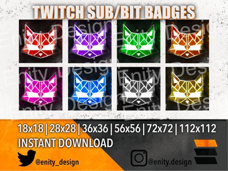 Twitch Sub Badges Demon Cat Cat Twich Badges Horror Streamer Badges ...