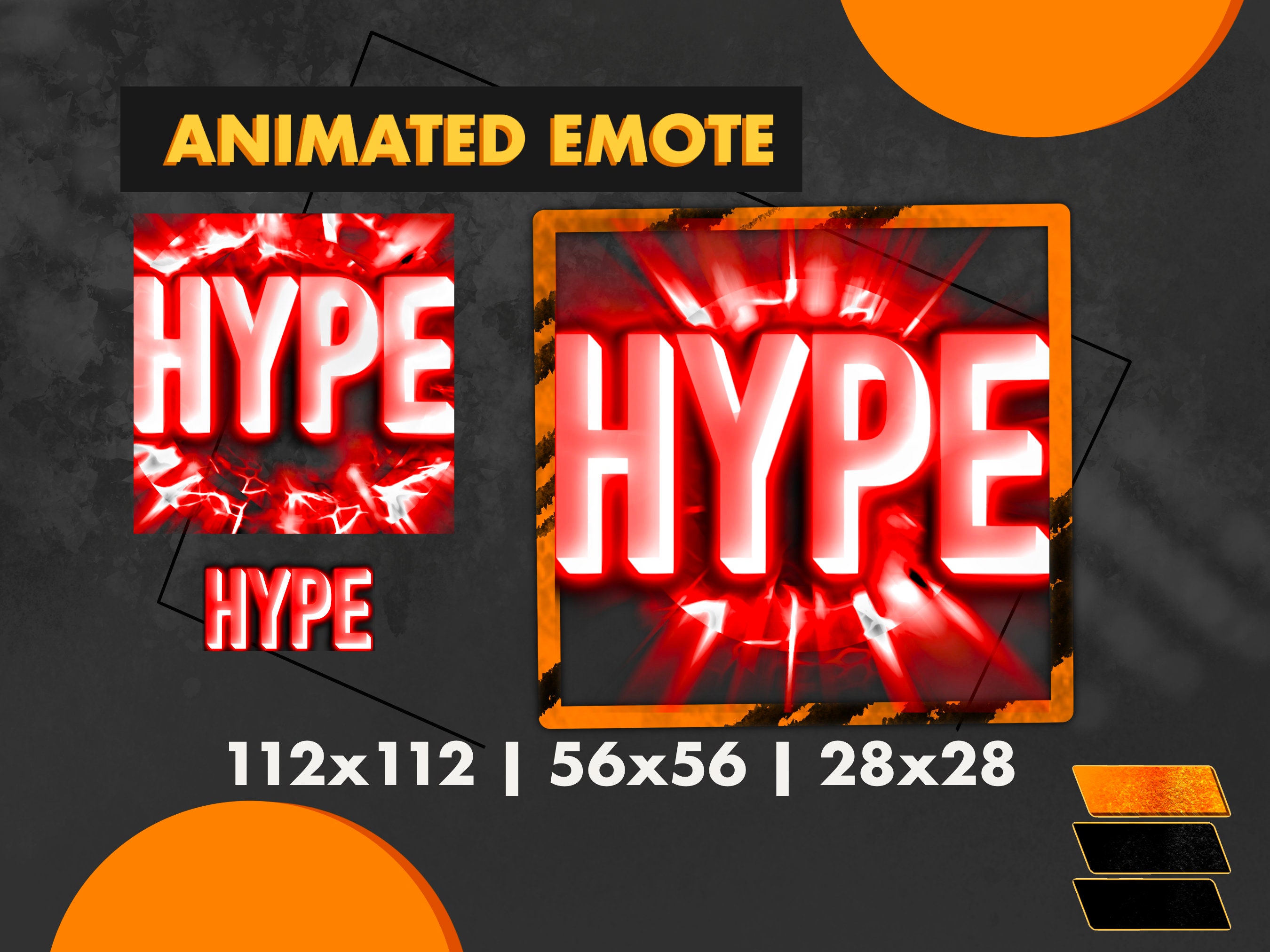 Animated Red Hype Emote for Twitch and Discord | Red Text Emote | Hype ...