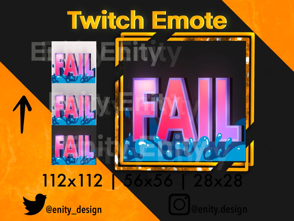 Twtich Emote Faill Fail Text Emote Fail Streamer Emote - Etsy