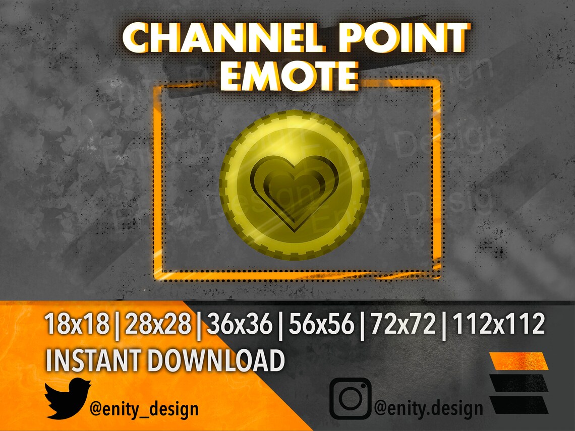 Twitch Emote/channel Point Heart Coin Twitch Coin Gold Cute Twitch ...