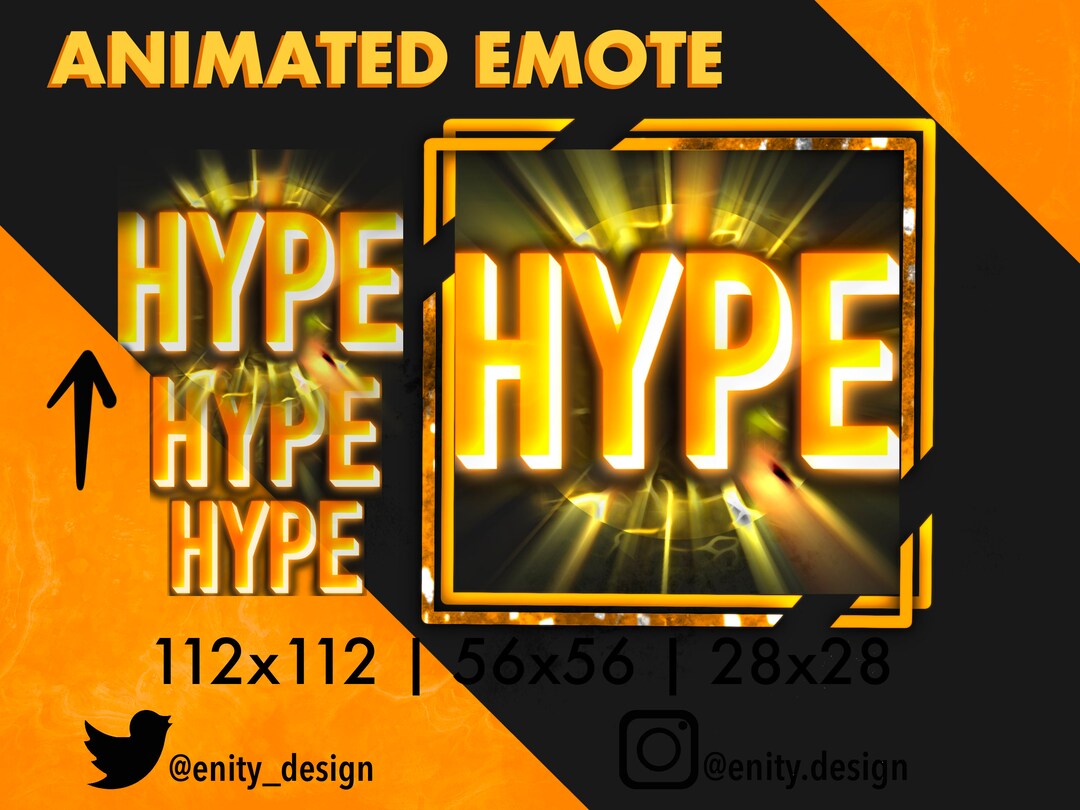 Animated HYPE Emote Gold | Gold Orange Emote | Twitch Hype Emote ...