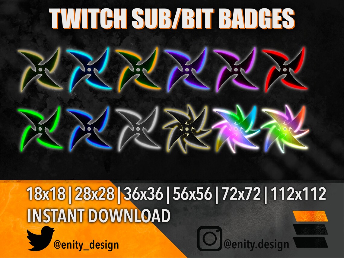 Sub Badges Throwing Star | Bit Badges Throwing Star | Sub/bit Badges ...