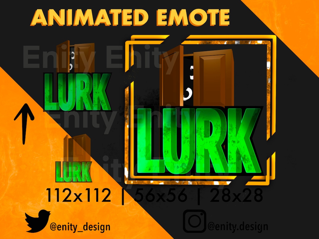 Twitch Emote Lurk | Animated Streamer Emote | Green Text Emote ...