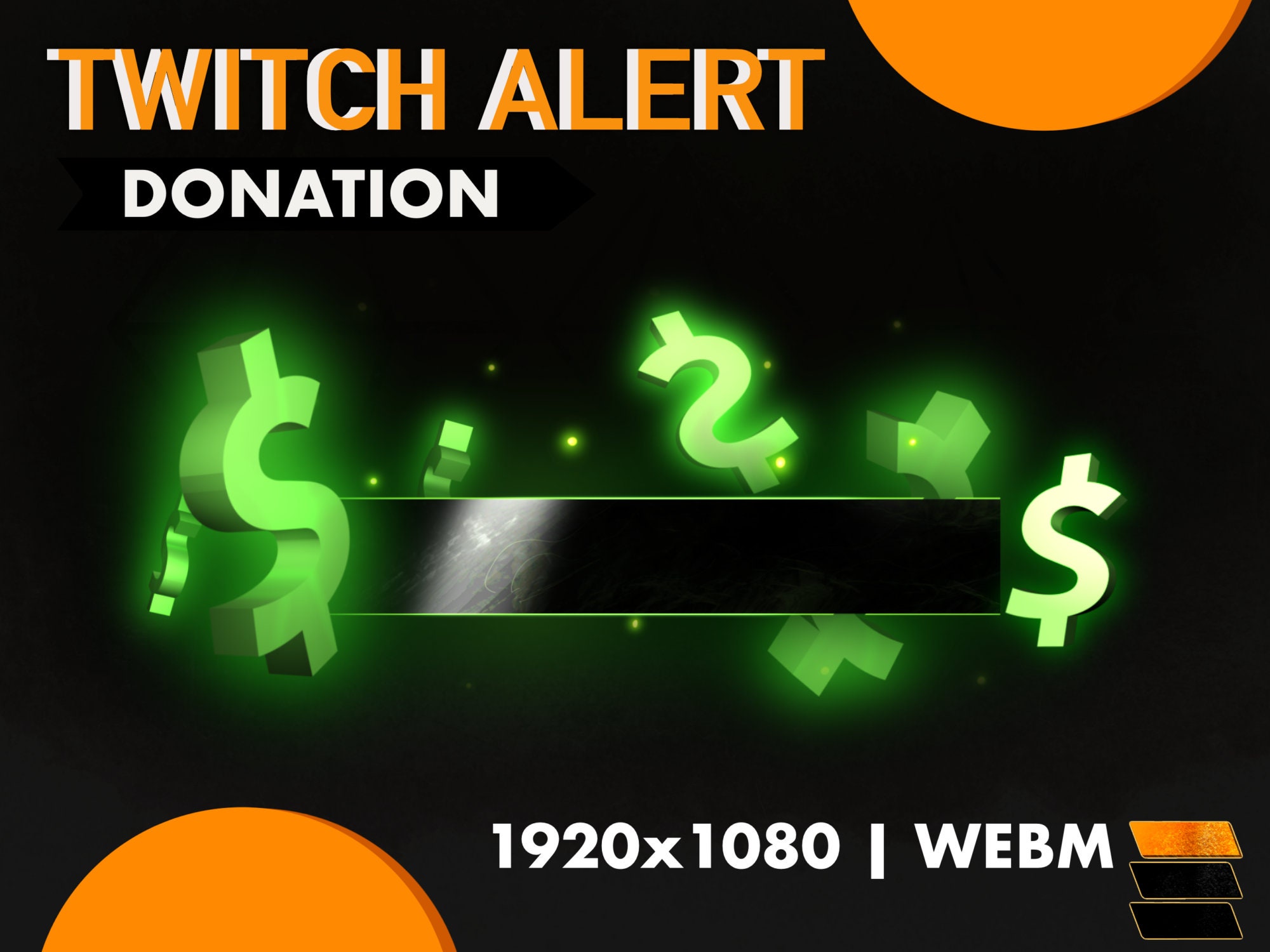 Twitch Alert - Donation | Green Twitch Overlay | 3D Twitch Alert ...