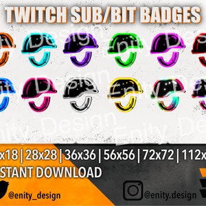 Twitch Sub Badges War Helmet | Helmet Sub Badges | Neon Streamer Badges ...