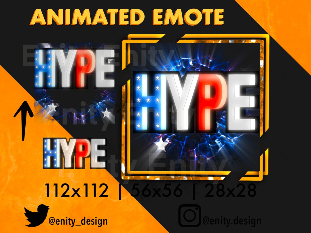 Twitch Emote USA HYPE | Static + Animated Emote |american Flag Emote ...