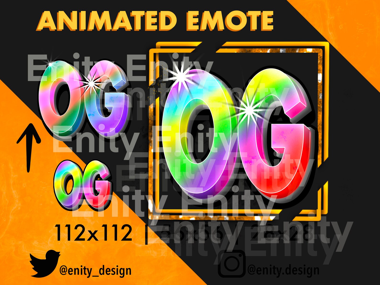 Twitch Emote OG - Animated | Colorful Text Emote | Community Emote ...