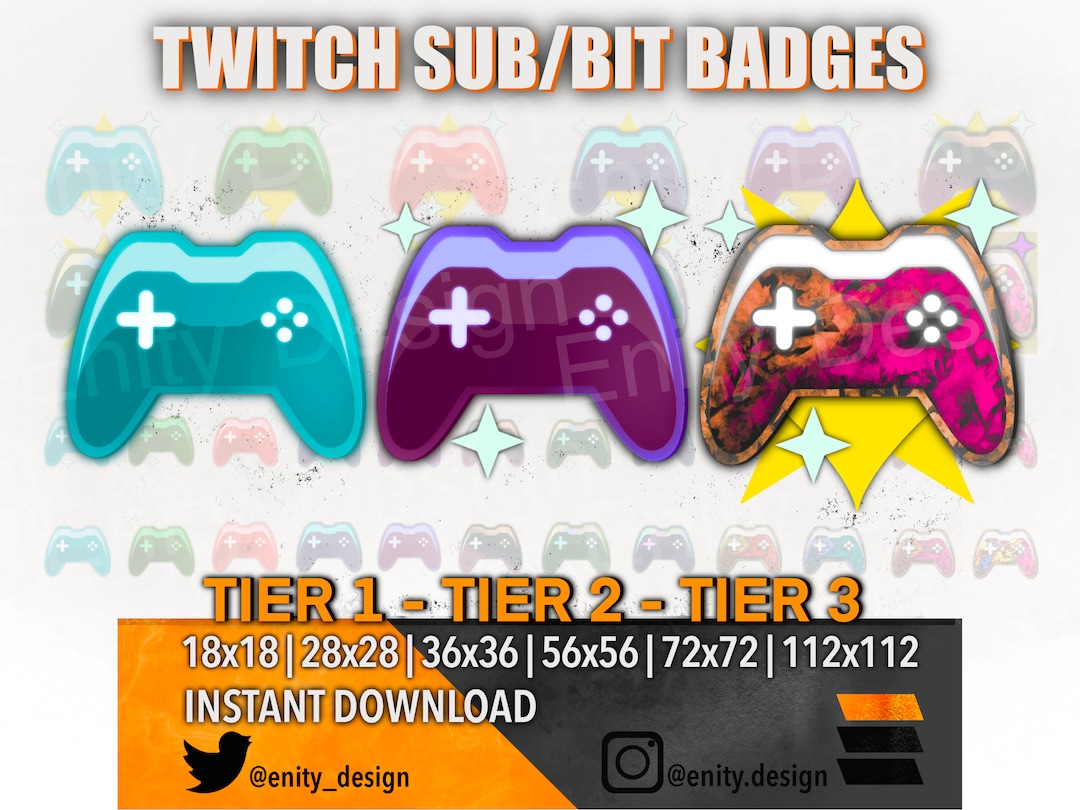 Twitch Sub Badges Premium Controller Conttroller Bit Bagdes Twitch ...