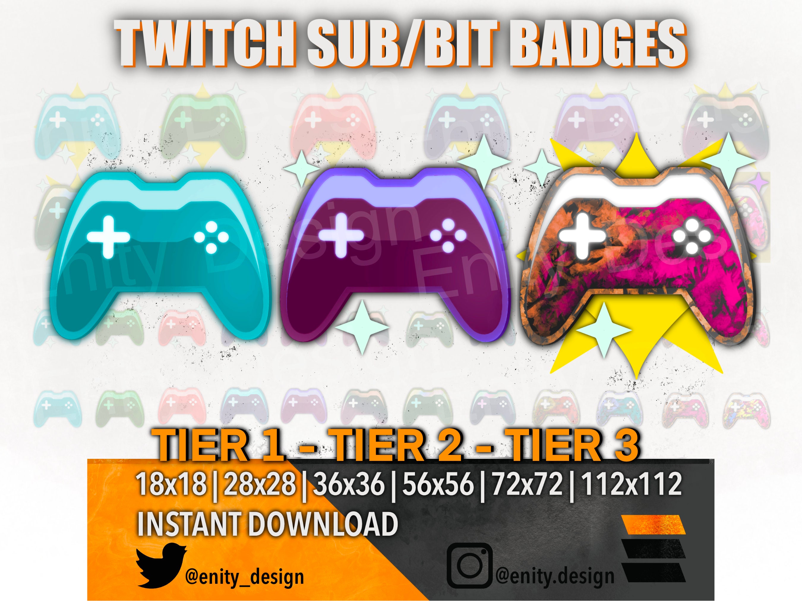 Twitch Sub Badges Premium Controller Conttroller Bit Bagdes Twitch ...