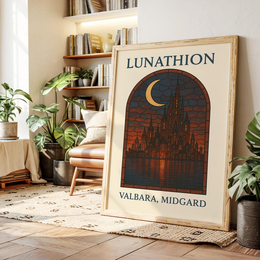 Book Inspired Lunathion Art Print | Crescent City Wall Decor | Fantasy ...