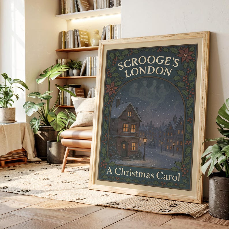 Scrooge's London Art Print: A Christmas Carol, Dickens Christmas Decor ...