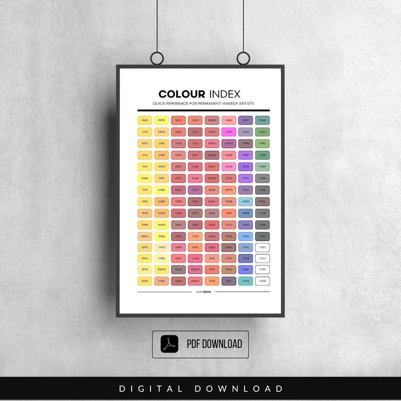OHMYBROW BIZ® Colour Theory Poster and Pigment Index Guide for ...