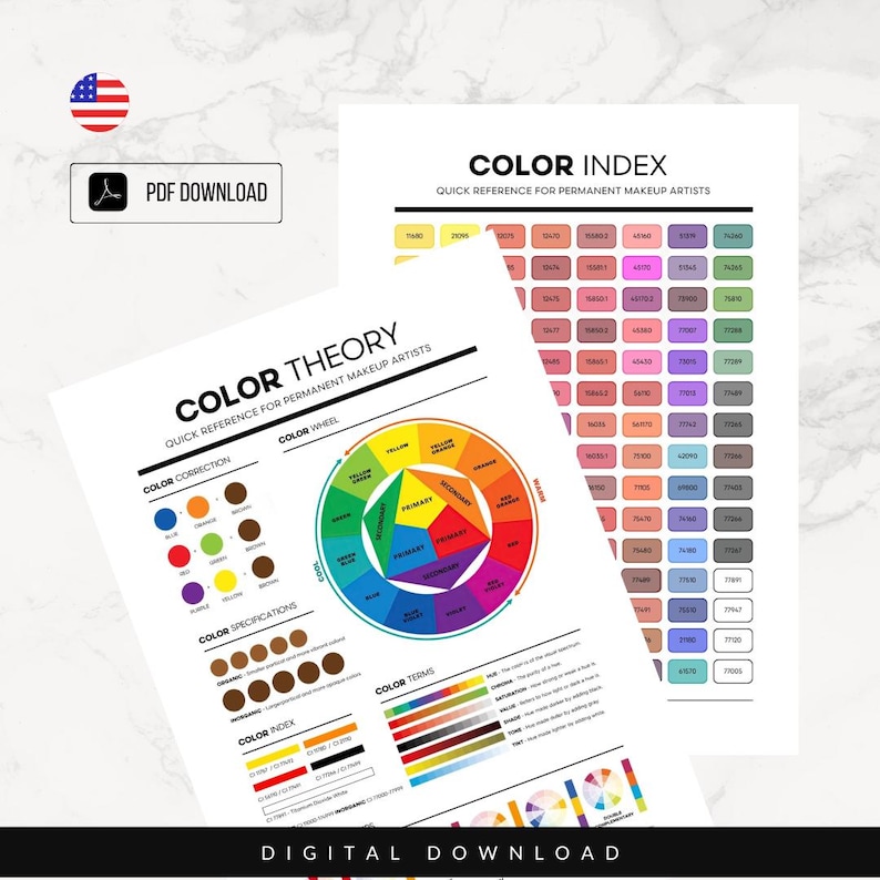 OHMYBROW BIZ® Colour Theory Poster and Pigment Index Guide for ...