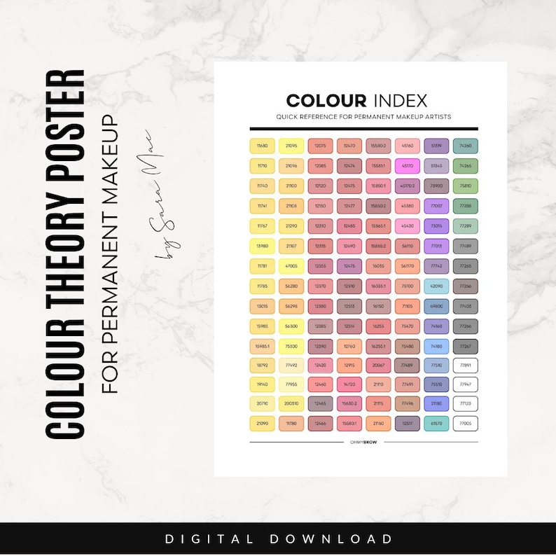 OHMYBROW BIZ® Colour Theory Poster and Pigment Index Guide for ...