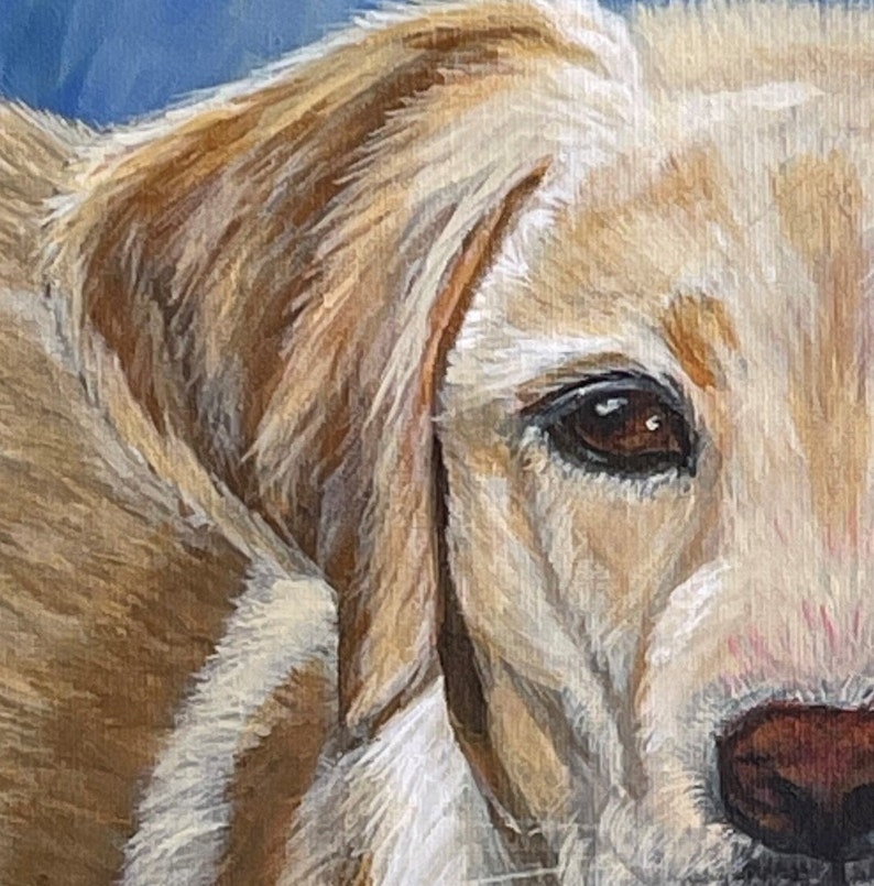 Yellow Lab Dog Painting, Hand Painted Pet Portrait, Original Acrylic ...