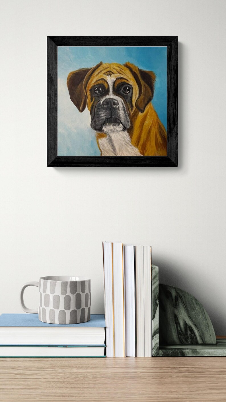 Boxer Dog Painting: Original Hand-painted Pet Portrait on Canvas - Etsy