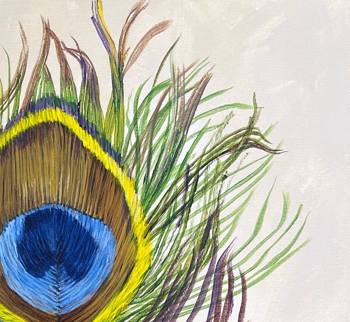 Peacock Feather Painting Fine Art Print Original Painting - Etsy