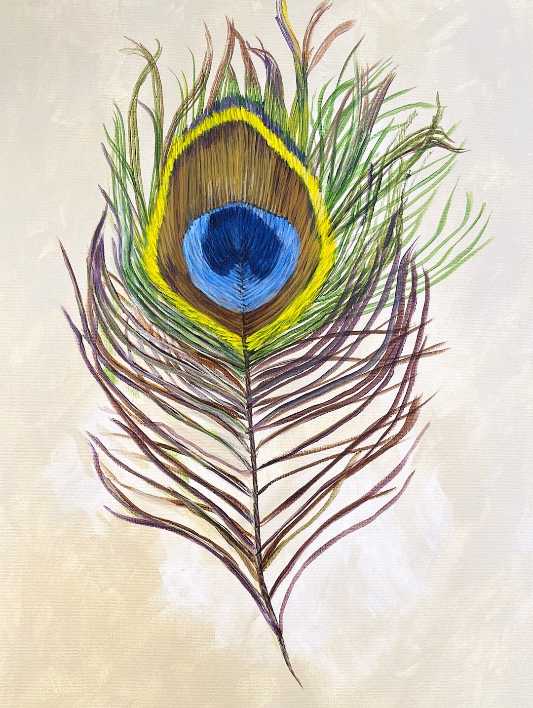 Peacock Feather Painting Fine Art Print Original Painting - Etsy