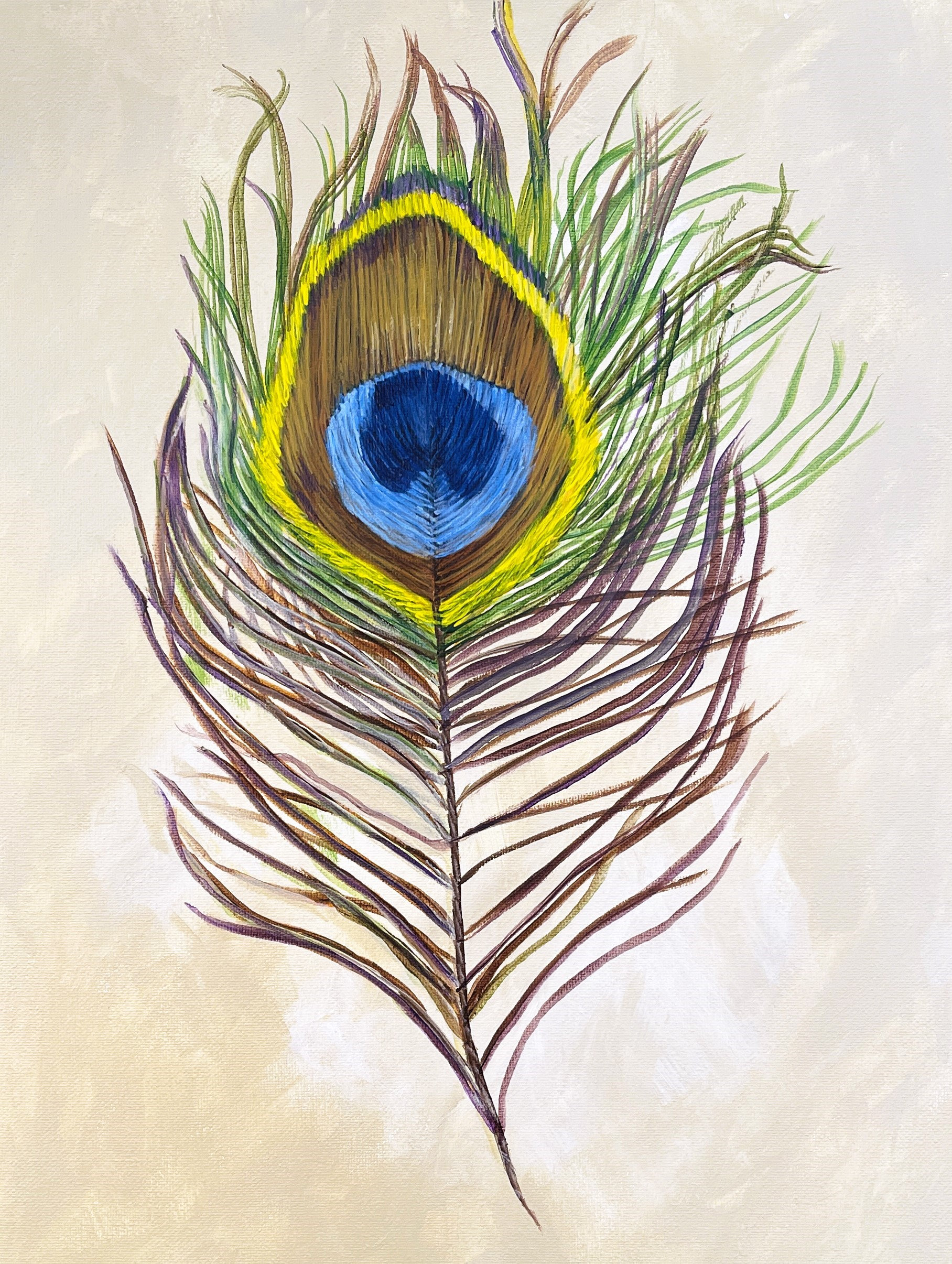 Peacock Feather Painting Fine Art Print Original Painting - Etsy