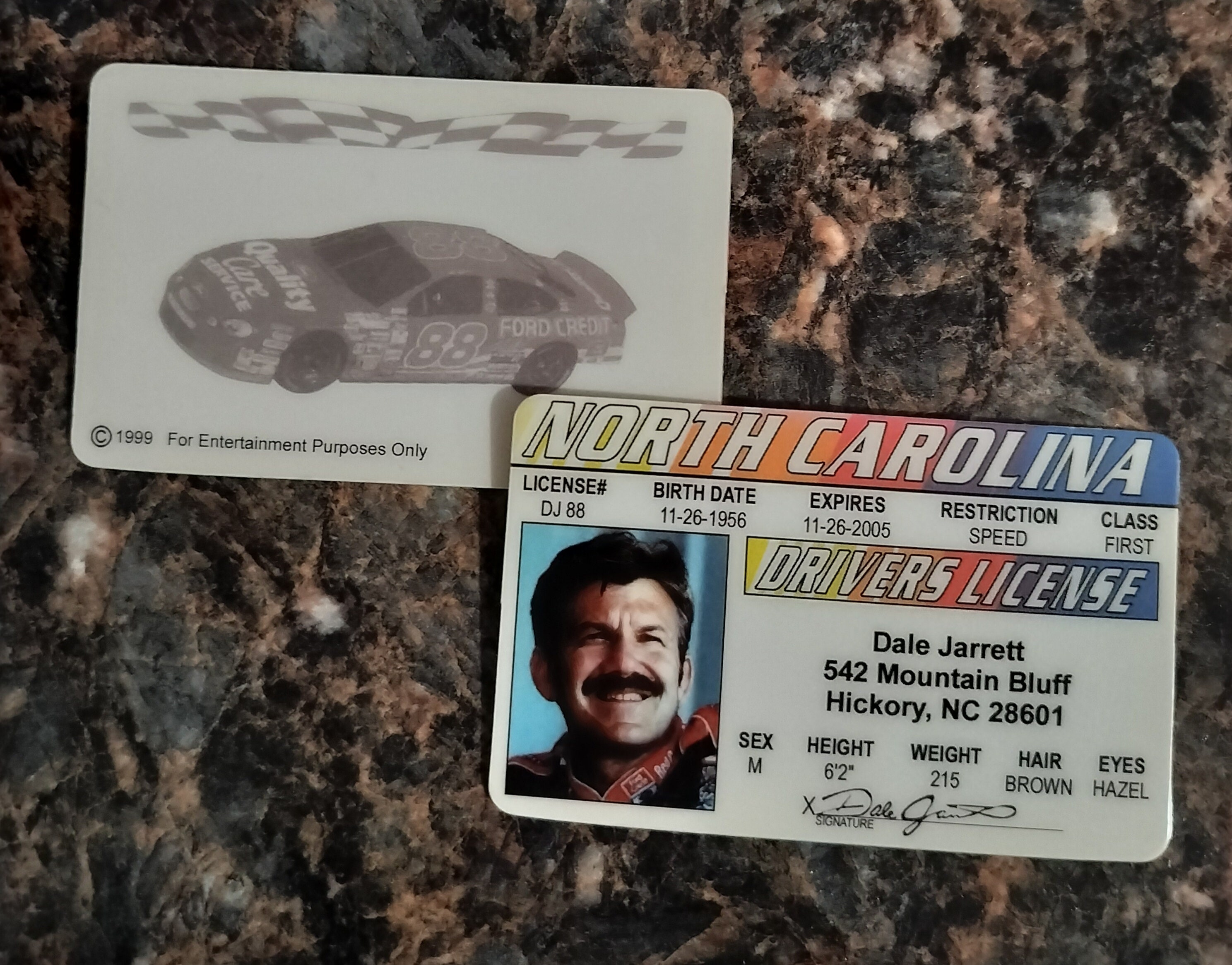 Dale Jarrett Fake Drivers License - Etsy