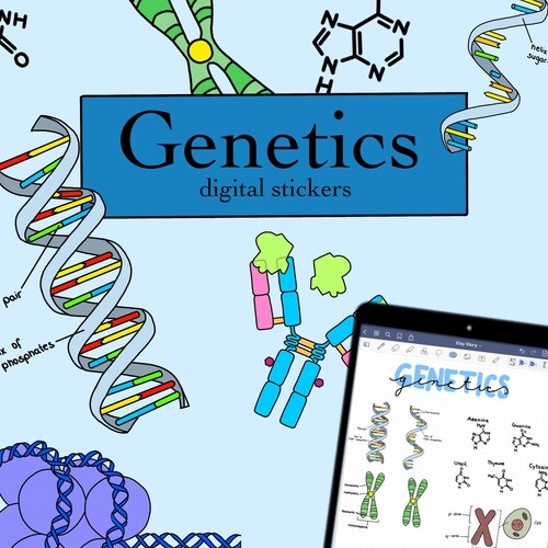 Genetics Digital Sticker Pack / Biology Stickers for - Etsy